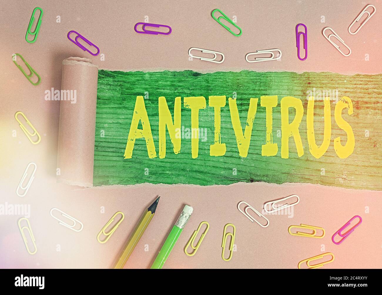 Writing note showing Antivirus. Business concept for suitable for the ...