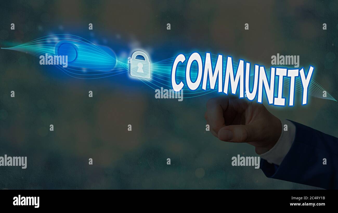 Text sign showing Community. Business photo showcasing group of showing ...