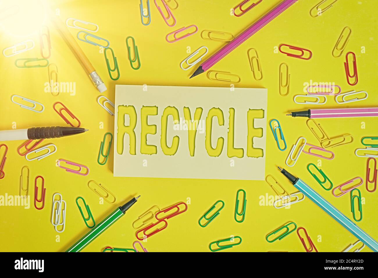 Conceptual hand writing showing Recycle. Concept meaning process of ...