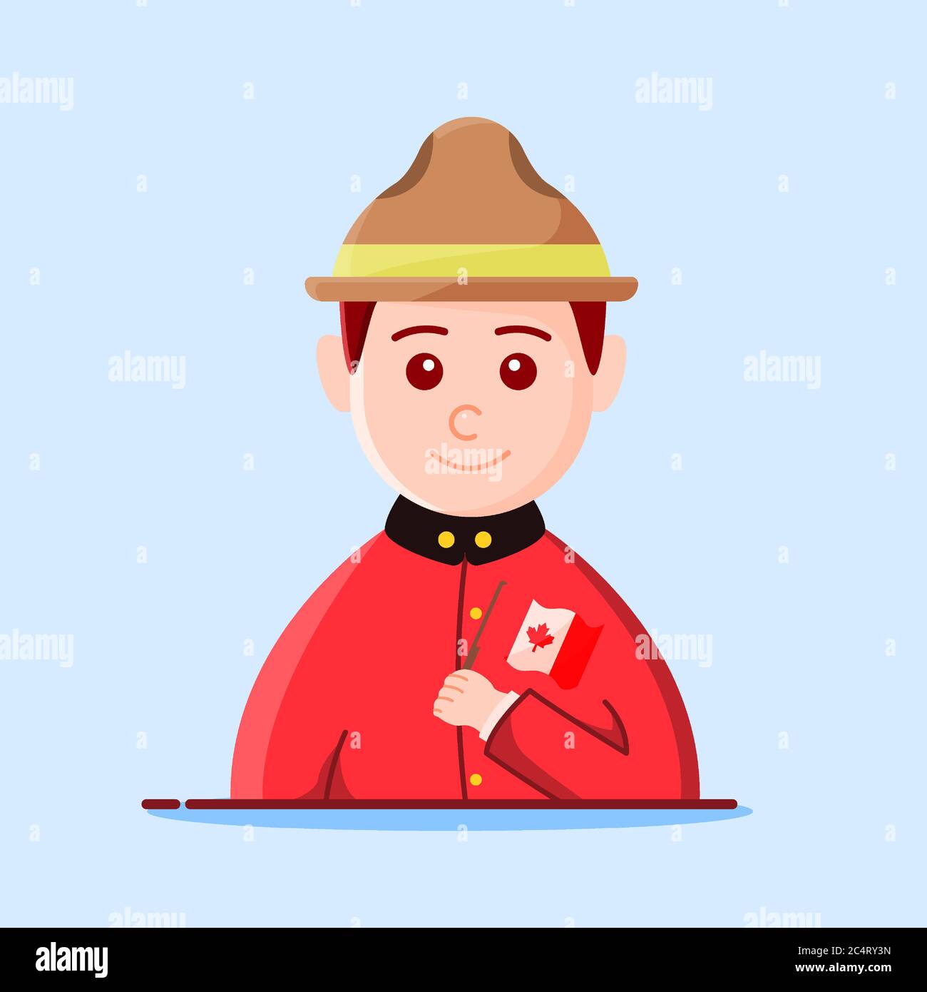 character canadian ranger holding flag - illustration greeting canada ...