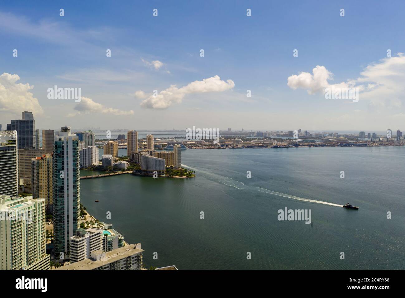 Aerial scene Miami FL Brickell Bay Stock Photo - Alamy
