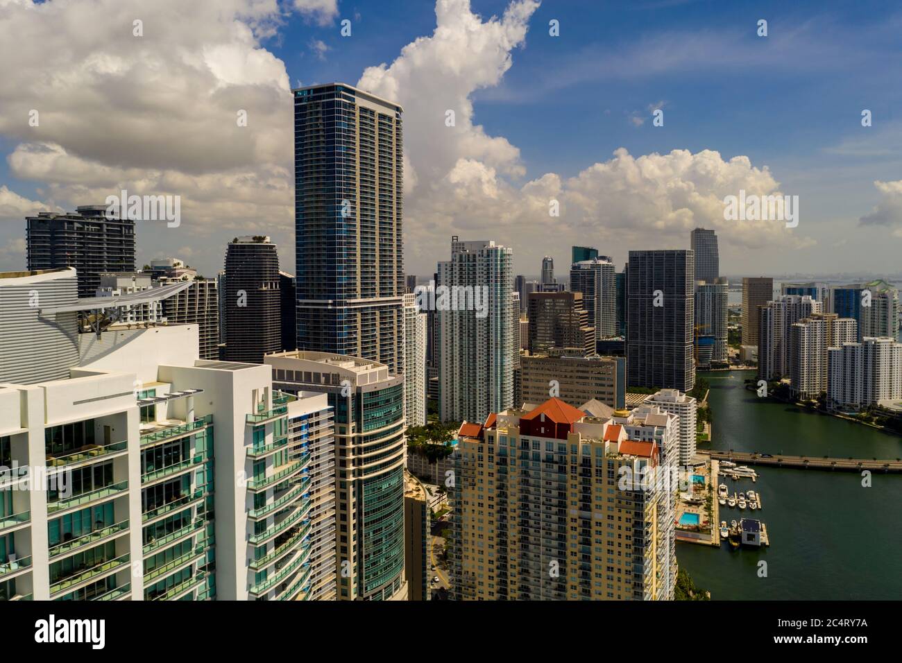 Aerial image Downtown Miami Brickell business district Stock Photo - Alamy
