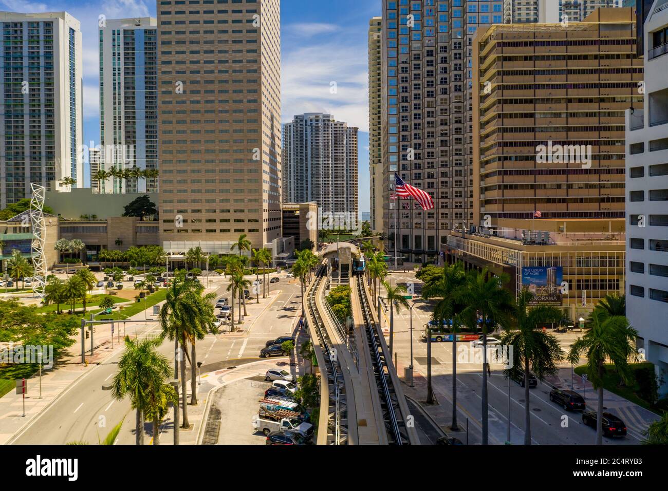 Aerial drone between buildings hi-res stock photography and images - Alamy