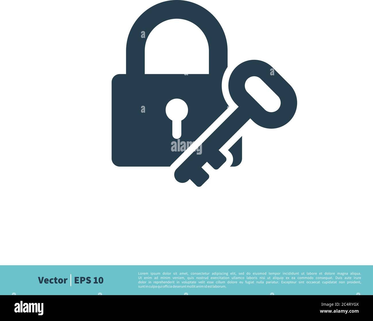 Padlock and Key Icon Vector Logo Template Illustration Design. Vector ...