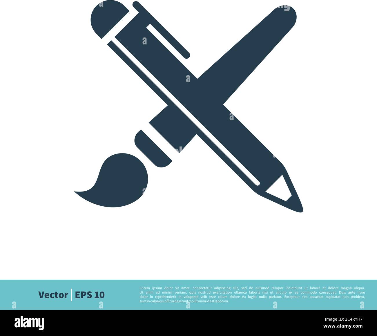 Pen, Pencil and Paint Brush Icon Vector Logo Template Illustration ...