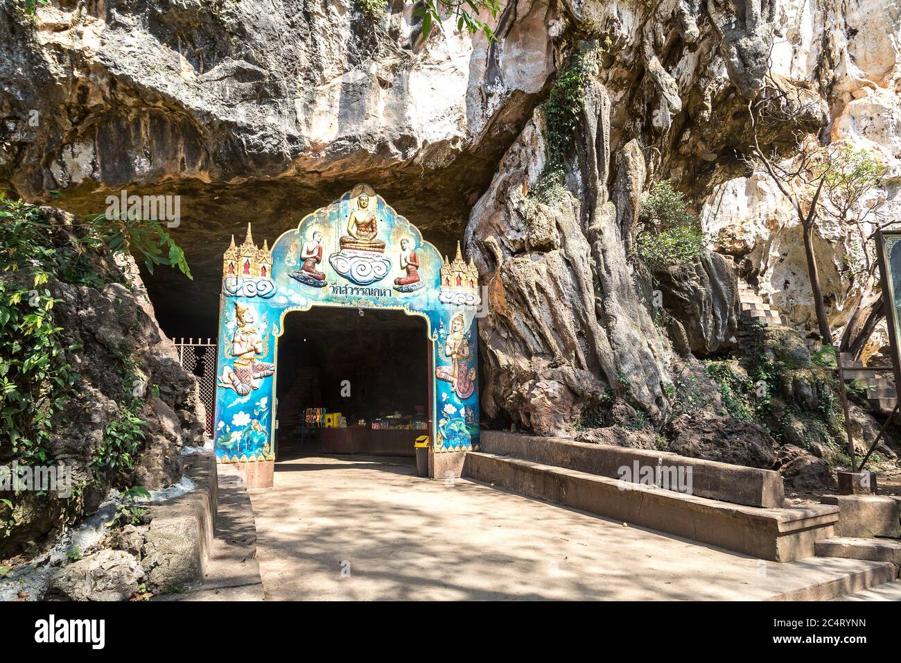 Wat Tham Suwankhuha Temple cave (Monkey Cave) in Phang Nga, Thailand ...