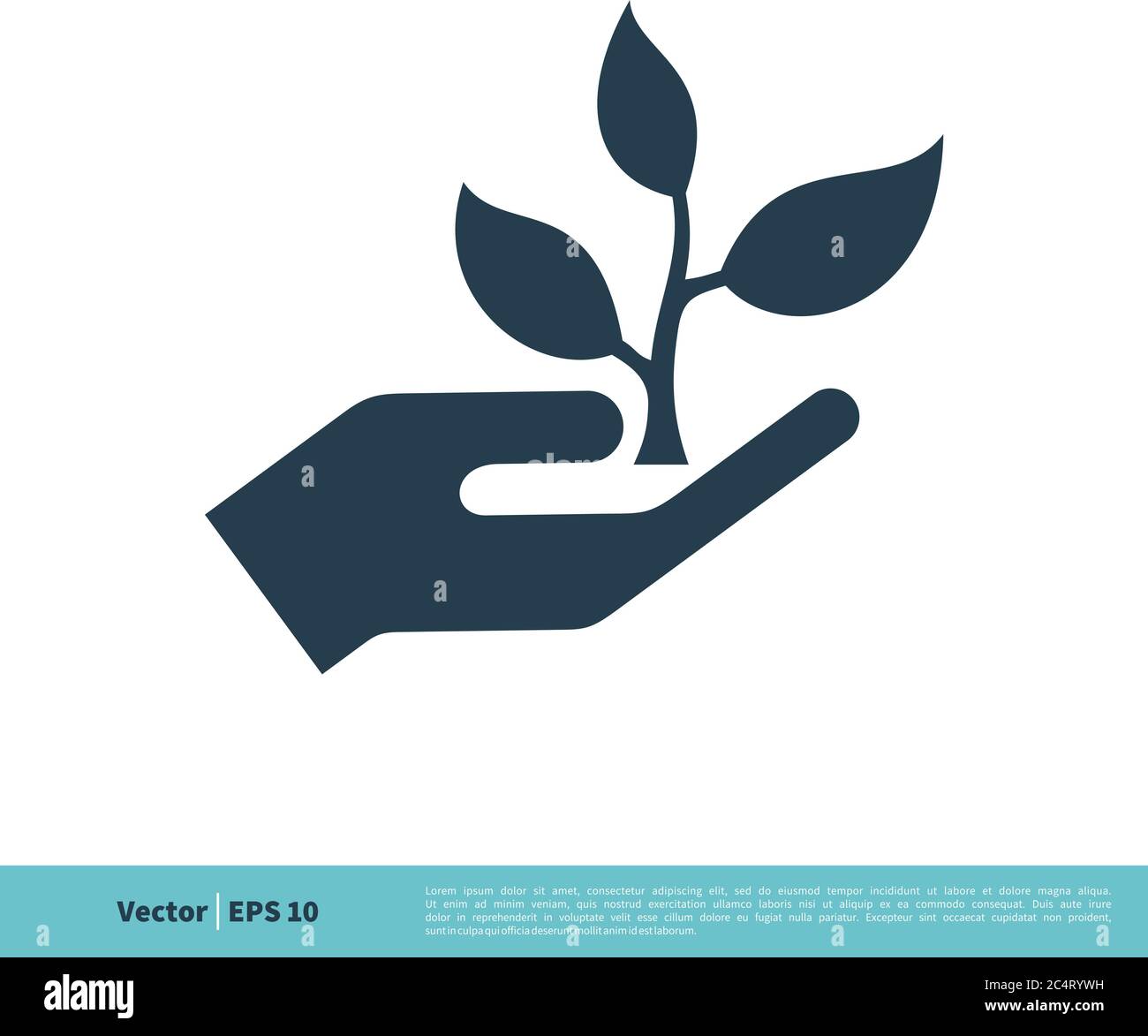 Leaf and Hand, Growth Plant Icon Vector Logo Template Illustration ...