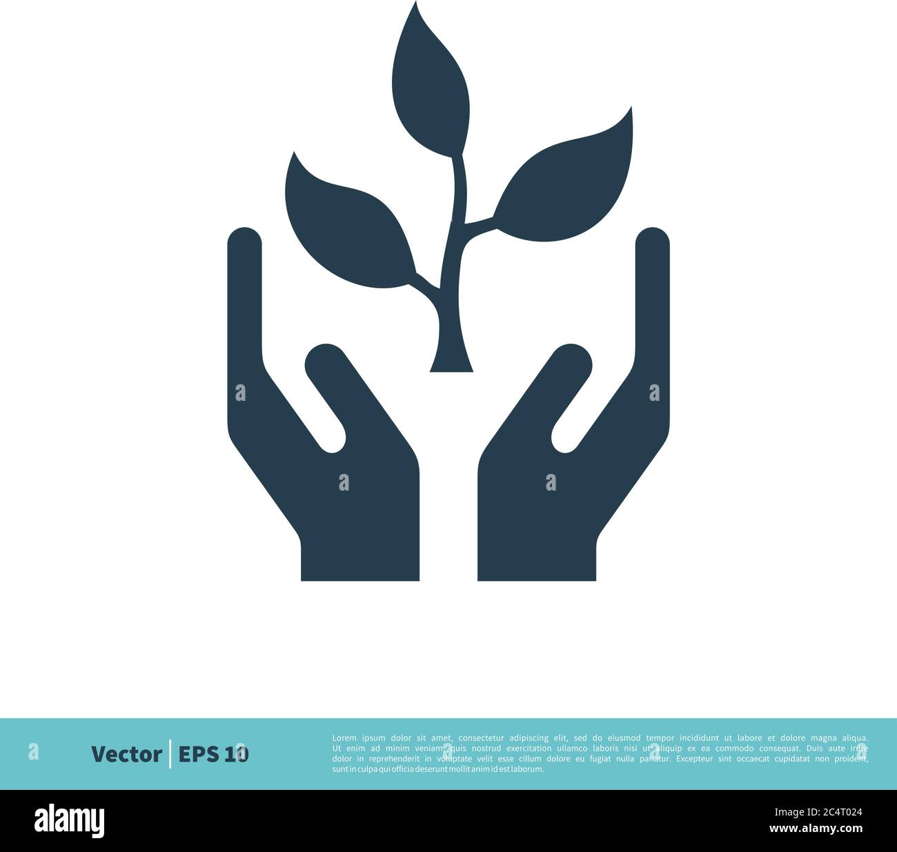 Leaf and Hand, Growth Plant Icon Vector Logo Template Illustration ...
