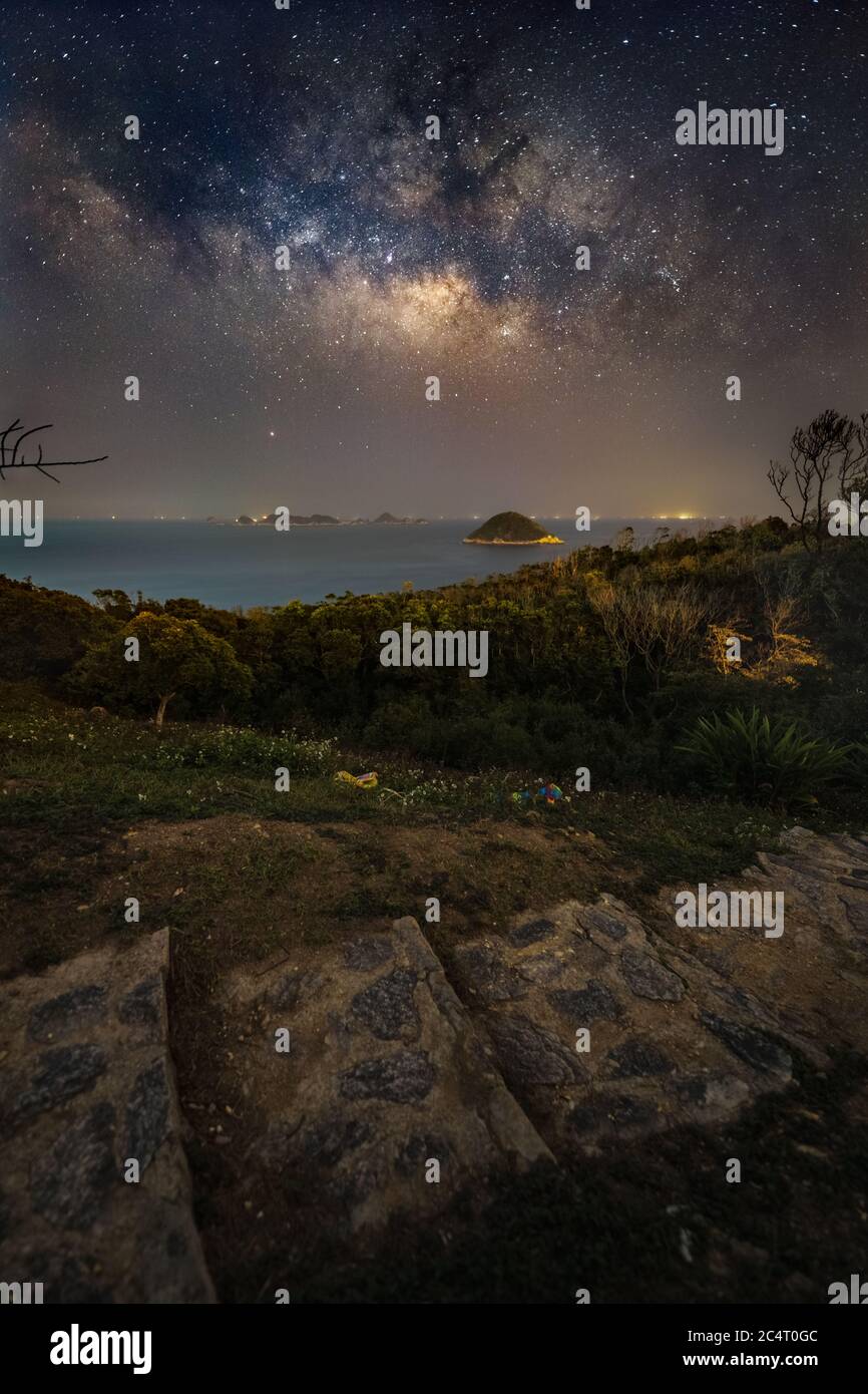 Breathtaking scenery of the Milky Way Galaxy in the scenic night sky ...