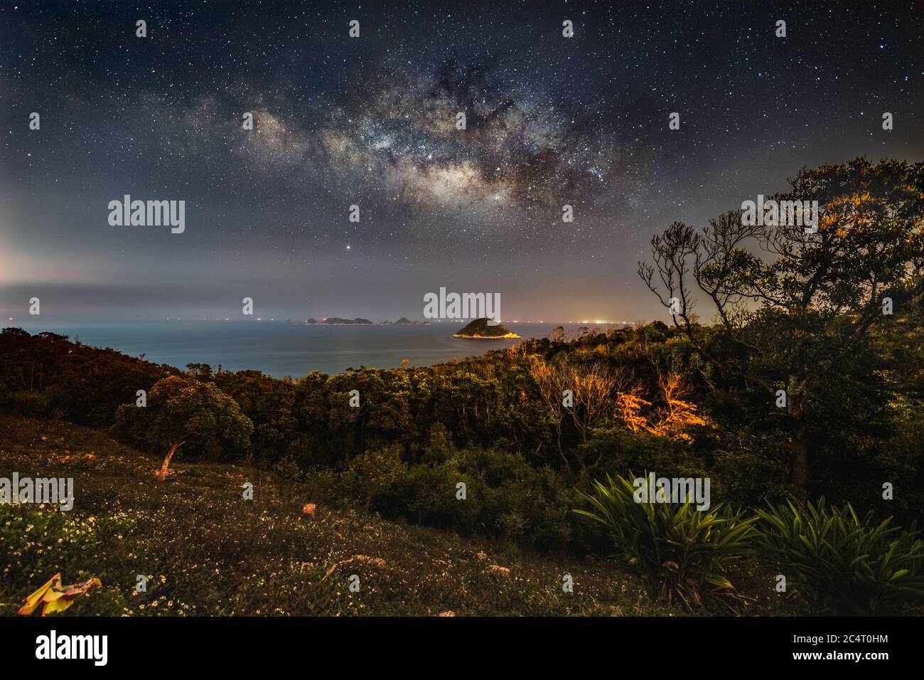 Breathtaking scenery of the Milky Way Galaxy in the scenic night sky ...