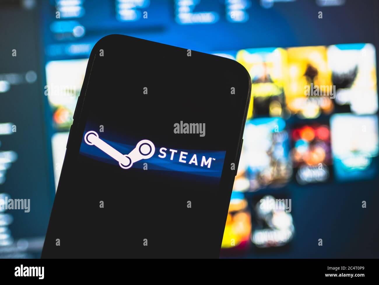 Steam app logo on the smartphone screen Stock Photo - Alamy