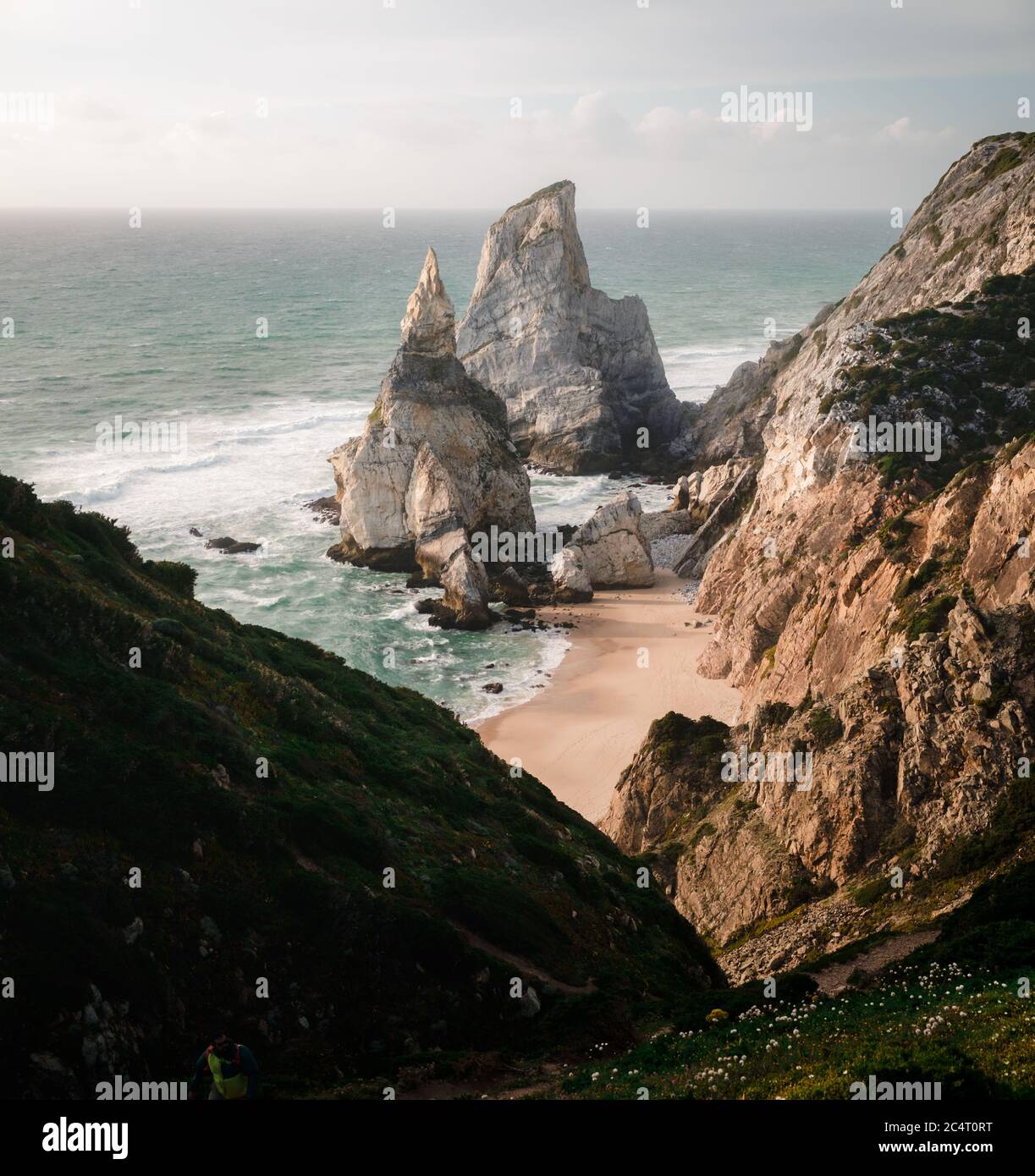 Aerial shot of Cabo da Roca Colares on a stormy weather Stock Photo - Alamy