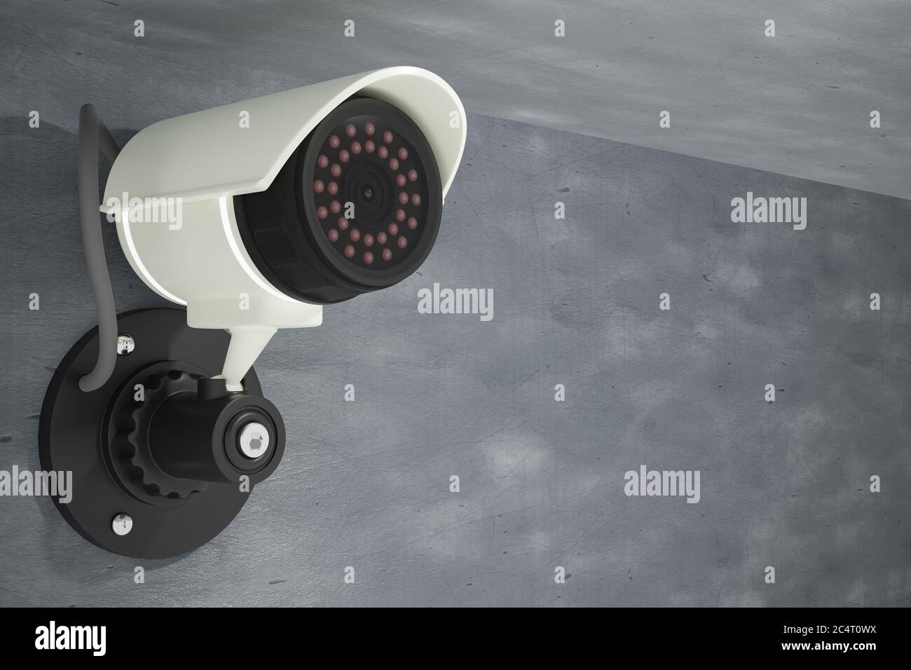 CCTV installed on a cement wall. It is a security system using ...