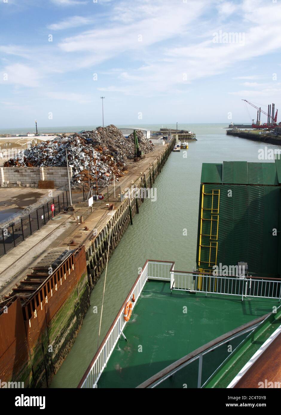 Entrance and exit to the Port of Newhaven, East Sussex, England, UK ...