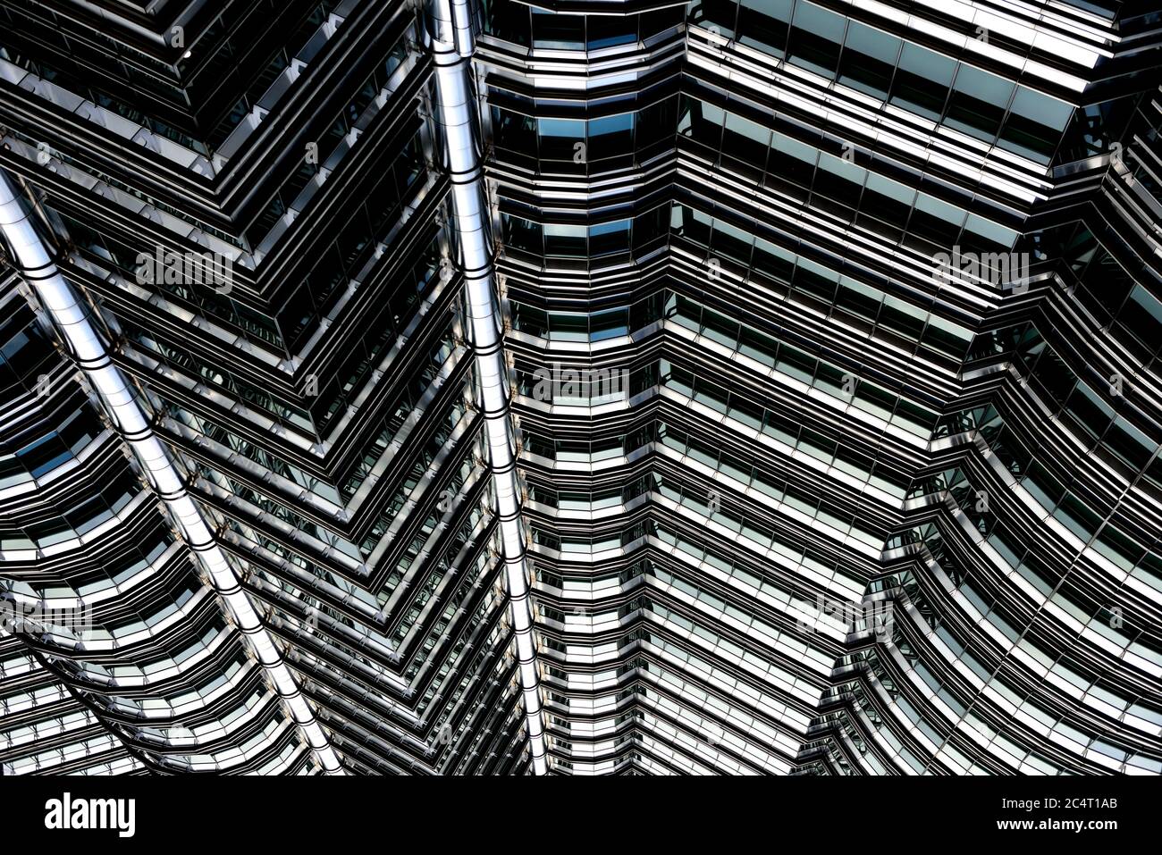 Urban modern tower skyscraper repeating patterns view downwards Stock ...