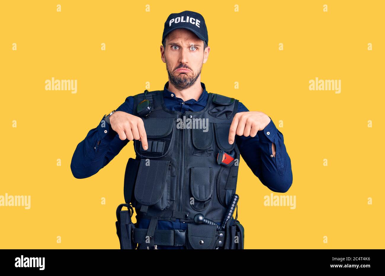 Unhappy police officer hi-res stock photography and images - Alamy