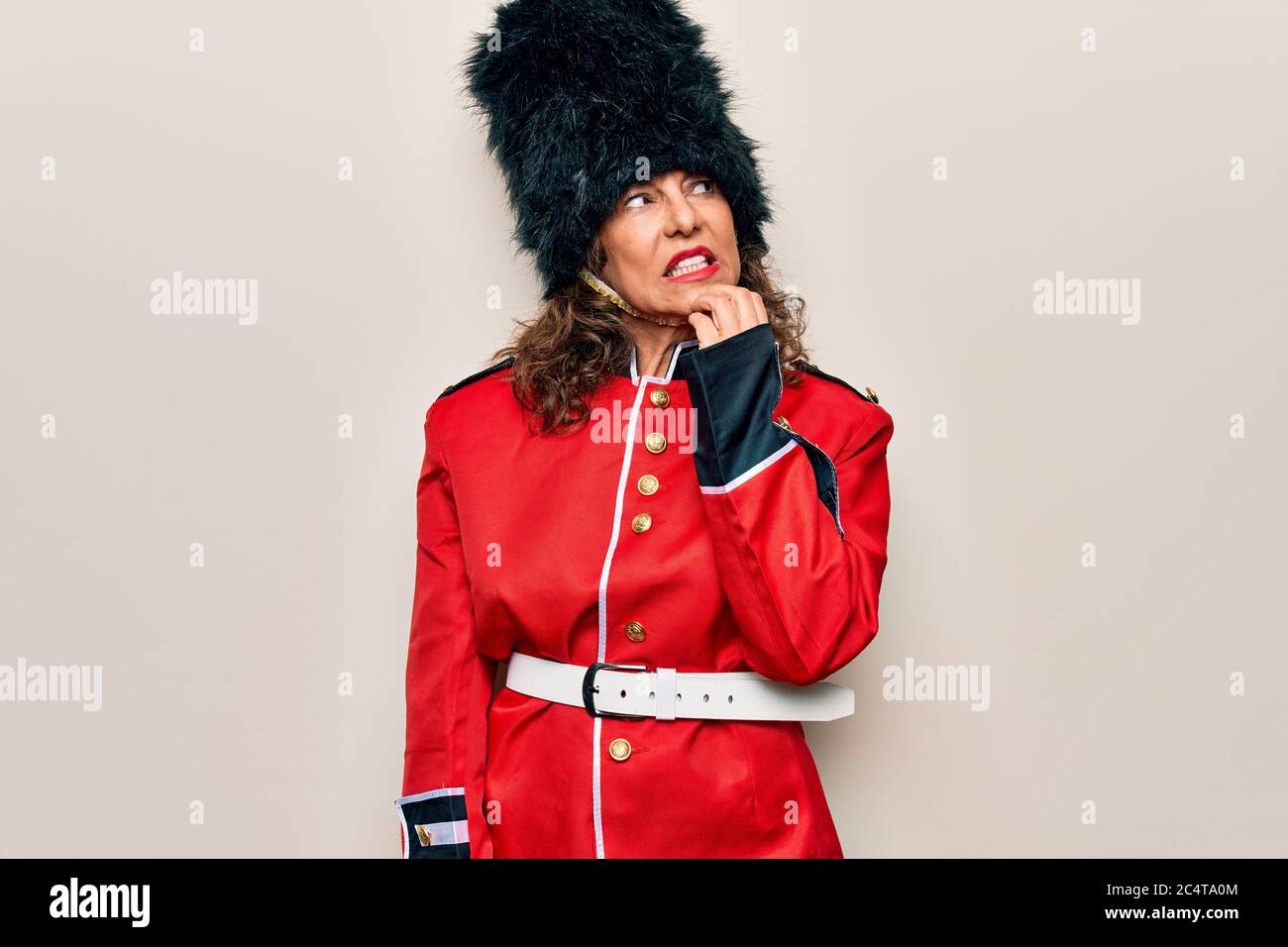 Security guard thinking woman hi-res stock photography and images - Alamy