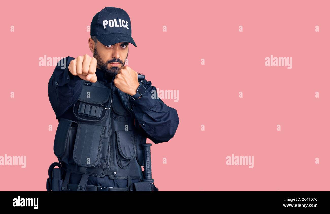 Aggressive policeman hi-res stock photography and images - Alamy