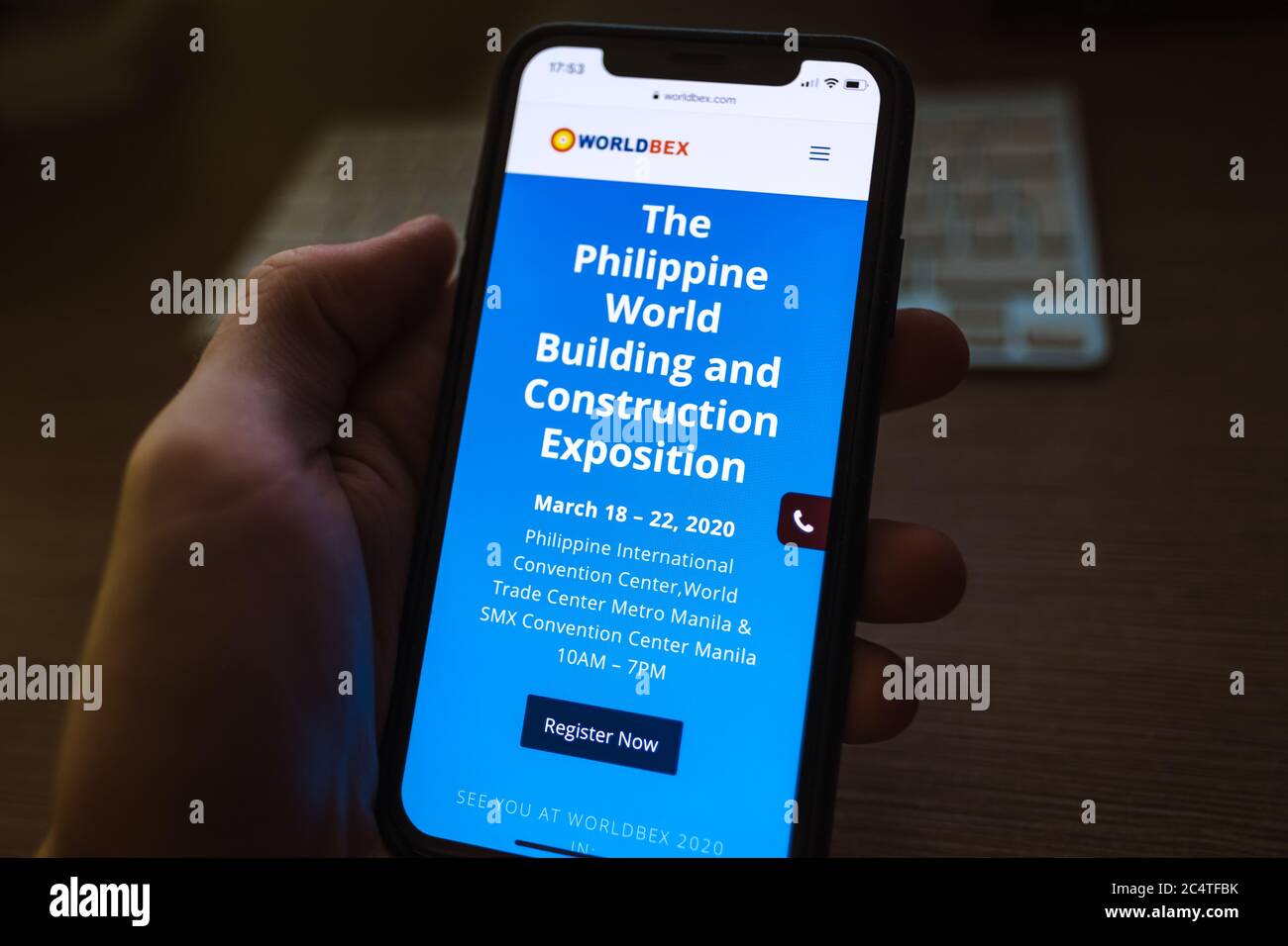 Worldbex conference logo on the smartphone screen Stock Photo - Alamy