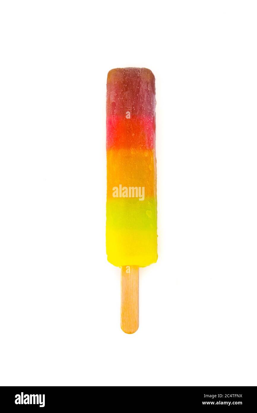 Vertical closeup shot of popsicle ice cream isolated on a white ...