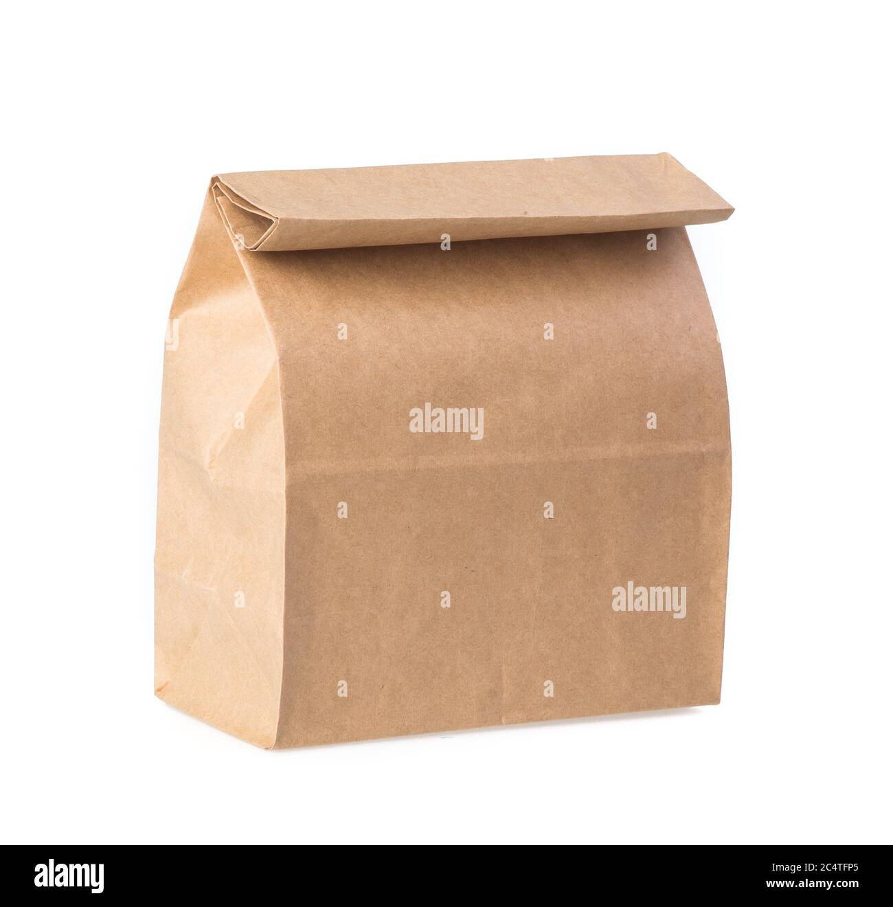 Closeup shot of brown paper bag isolated on a white background Stock ...