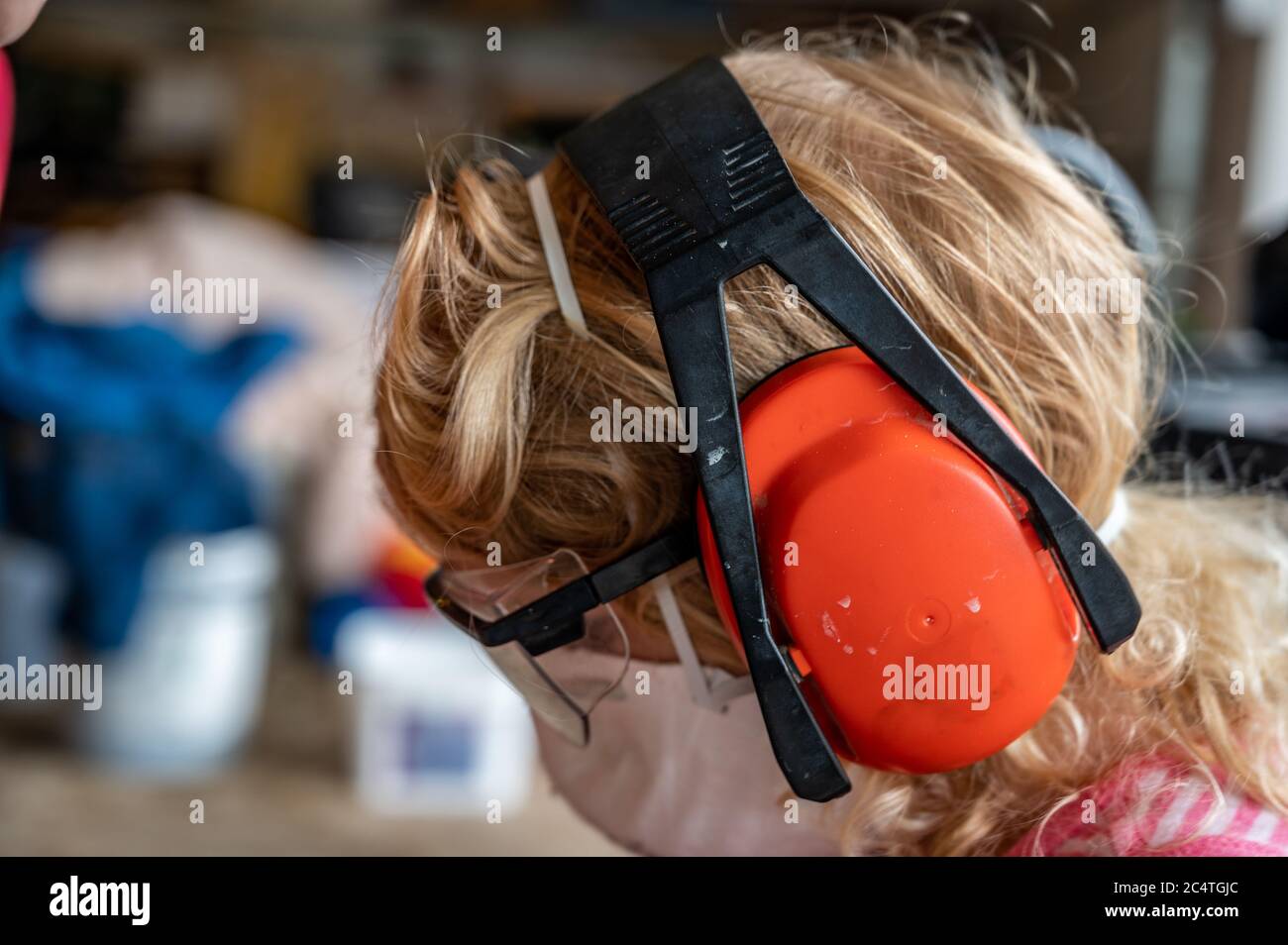 Examples of shop safety with protective gear with little children Stock ...