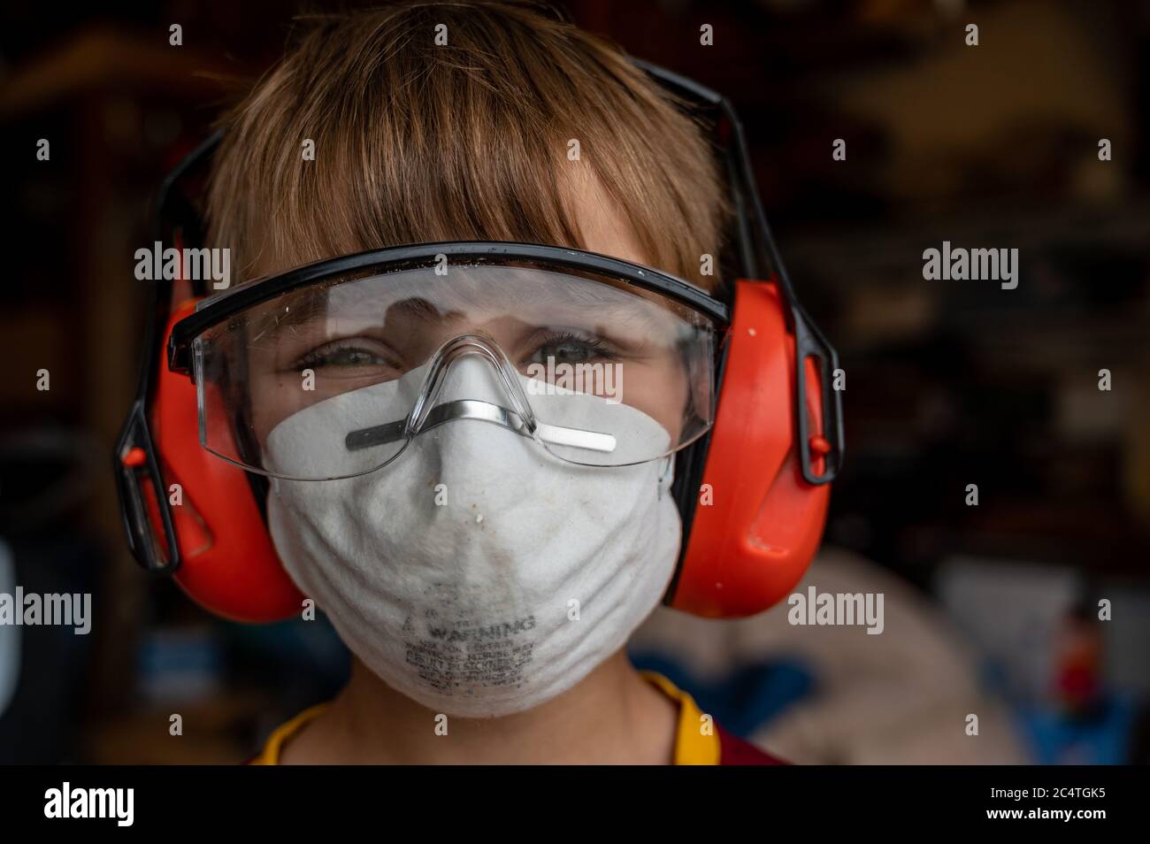 Examples of shop safety with protective gear with little children Stock ...