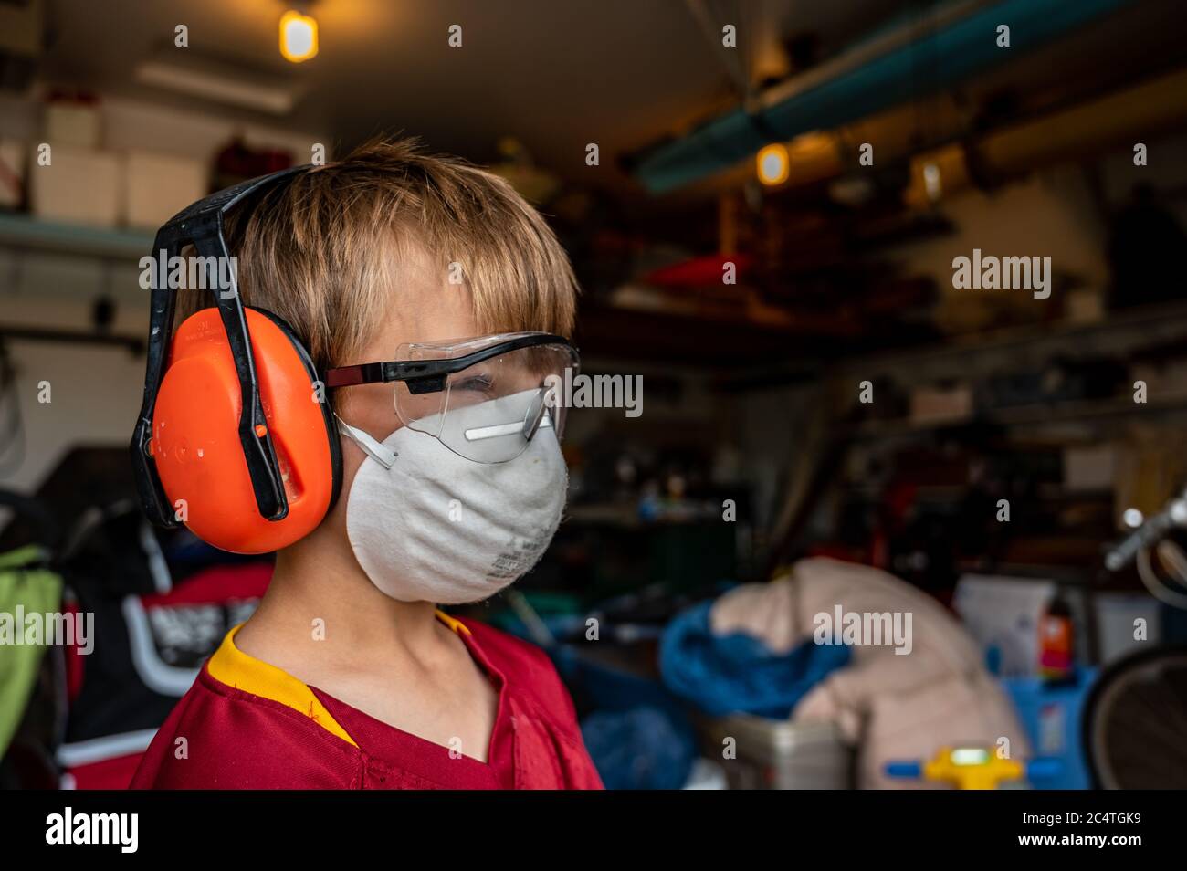 Examples of shop safety with protective gear with little children Stock ...