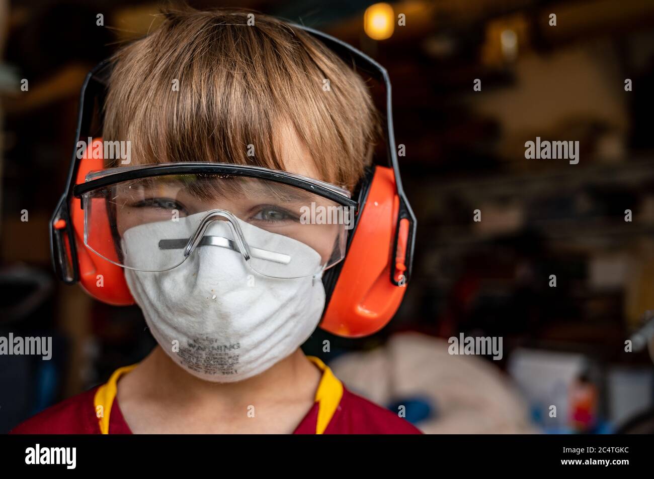 Examples of shop safety with protective gear with little children Stock ...