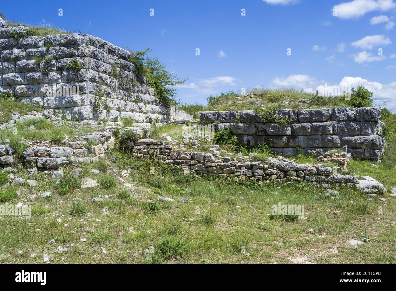 Horizontal shot of a view from Roman military fort located in Asseria ...