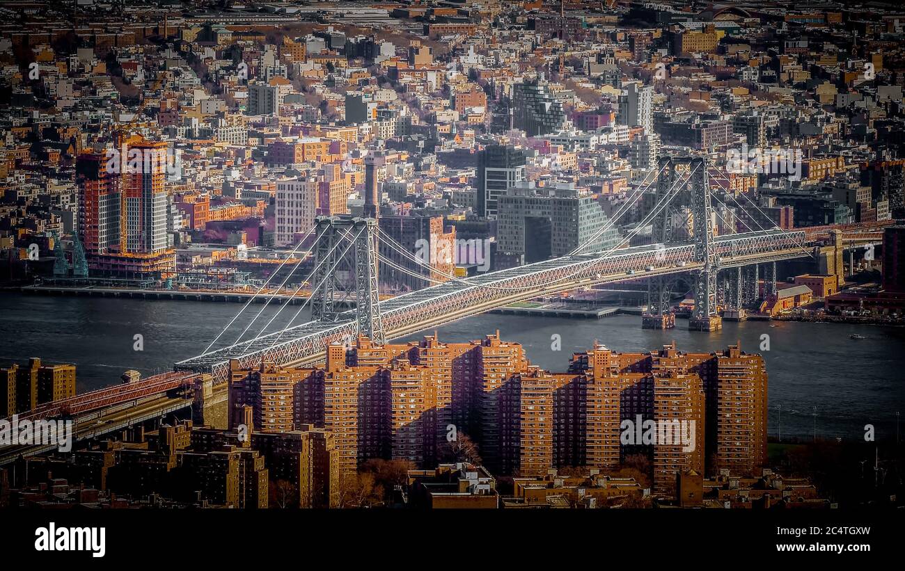 New York from above amazing aerial view over Manhattan Stock Photo - Alamy