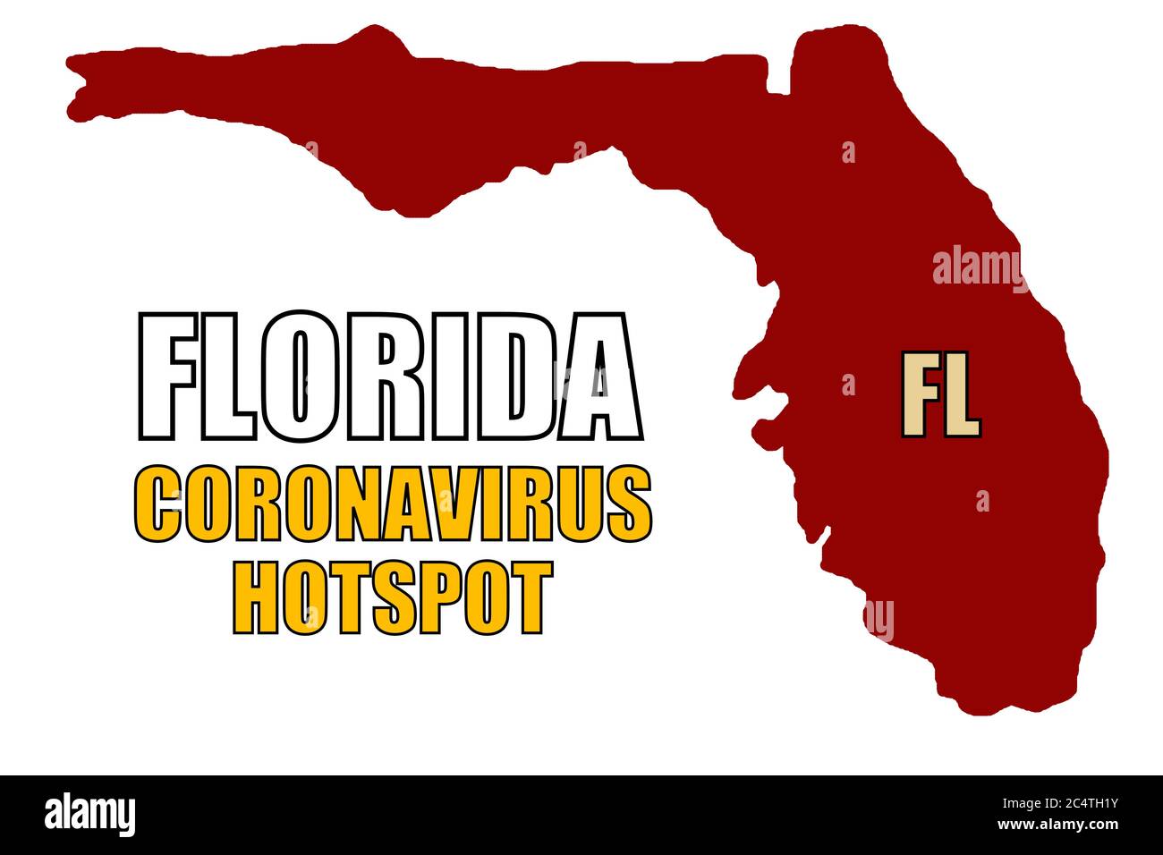 Florida as the new coronavirus hotspot with the background of the state ...