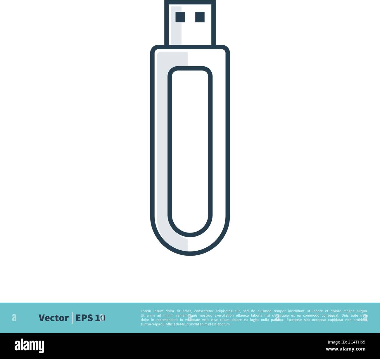 Flash Drive Line Art Icon Vector Logo Template Illustration Design ...