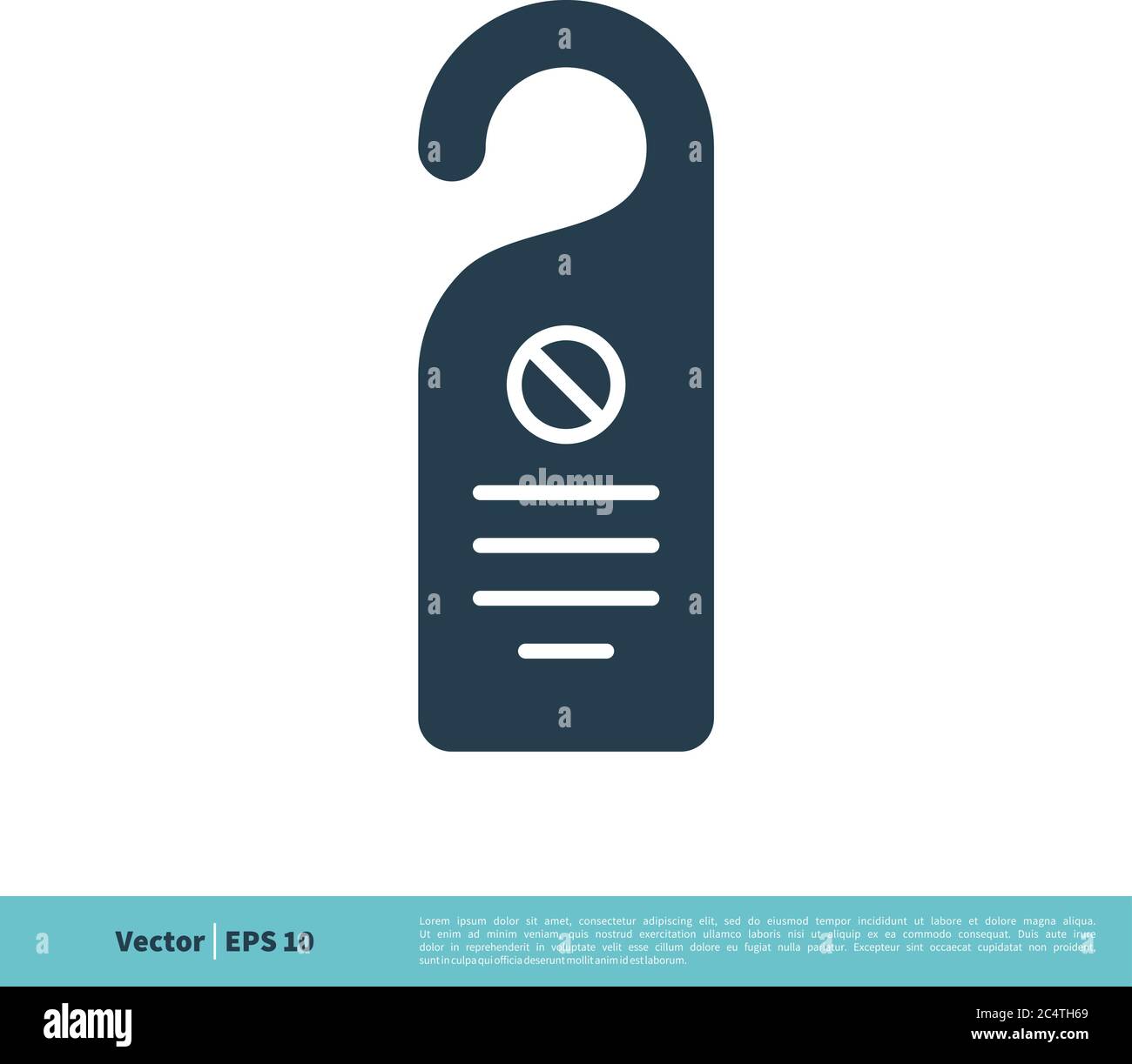 Hanging Tag Door of The Hotel Icon Vector Logo Template Illustration ...