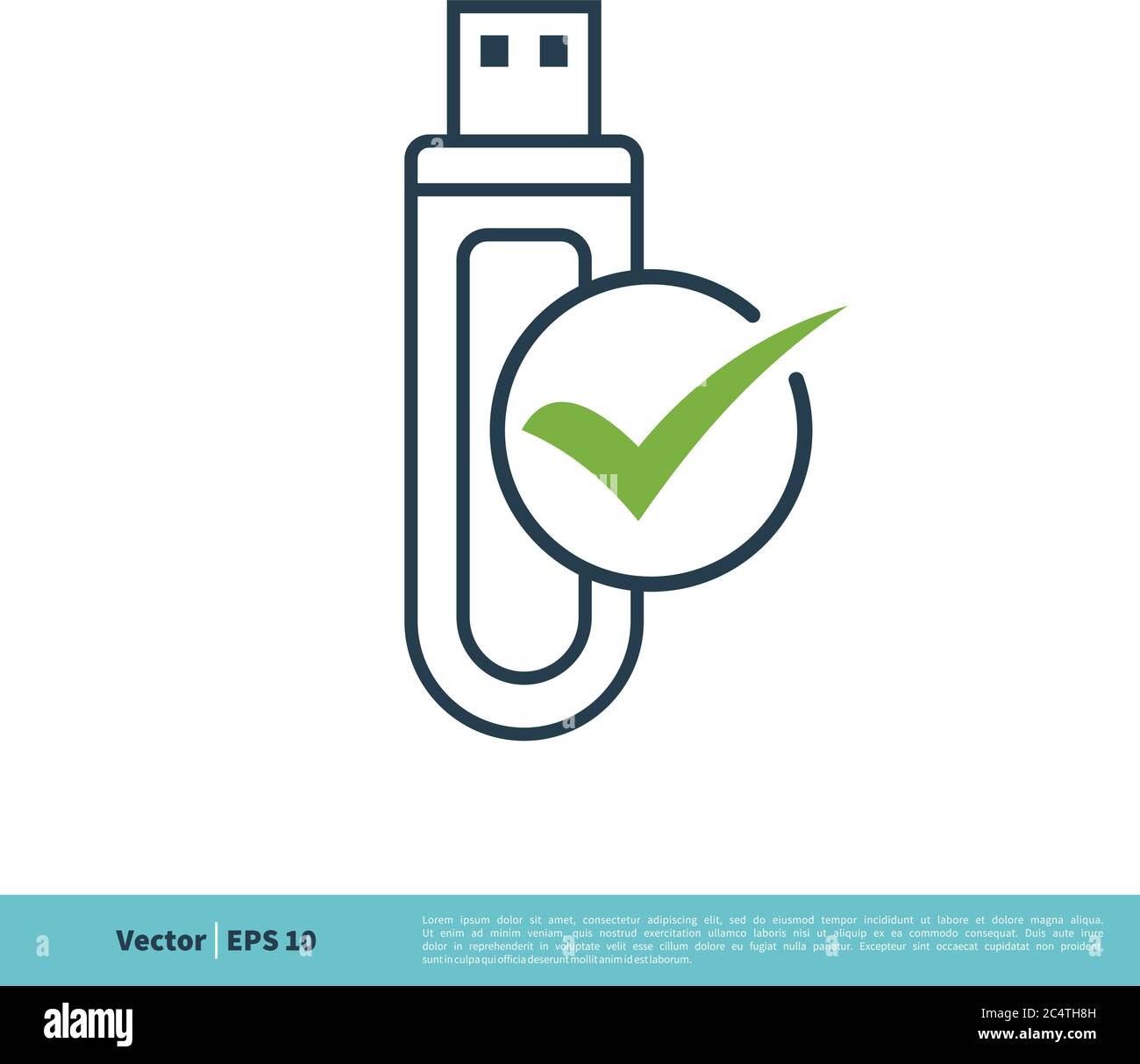Flash Drive Line Art Icon Vector Logo Template Illustration Design ...