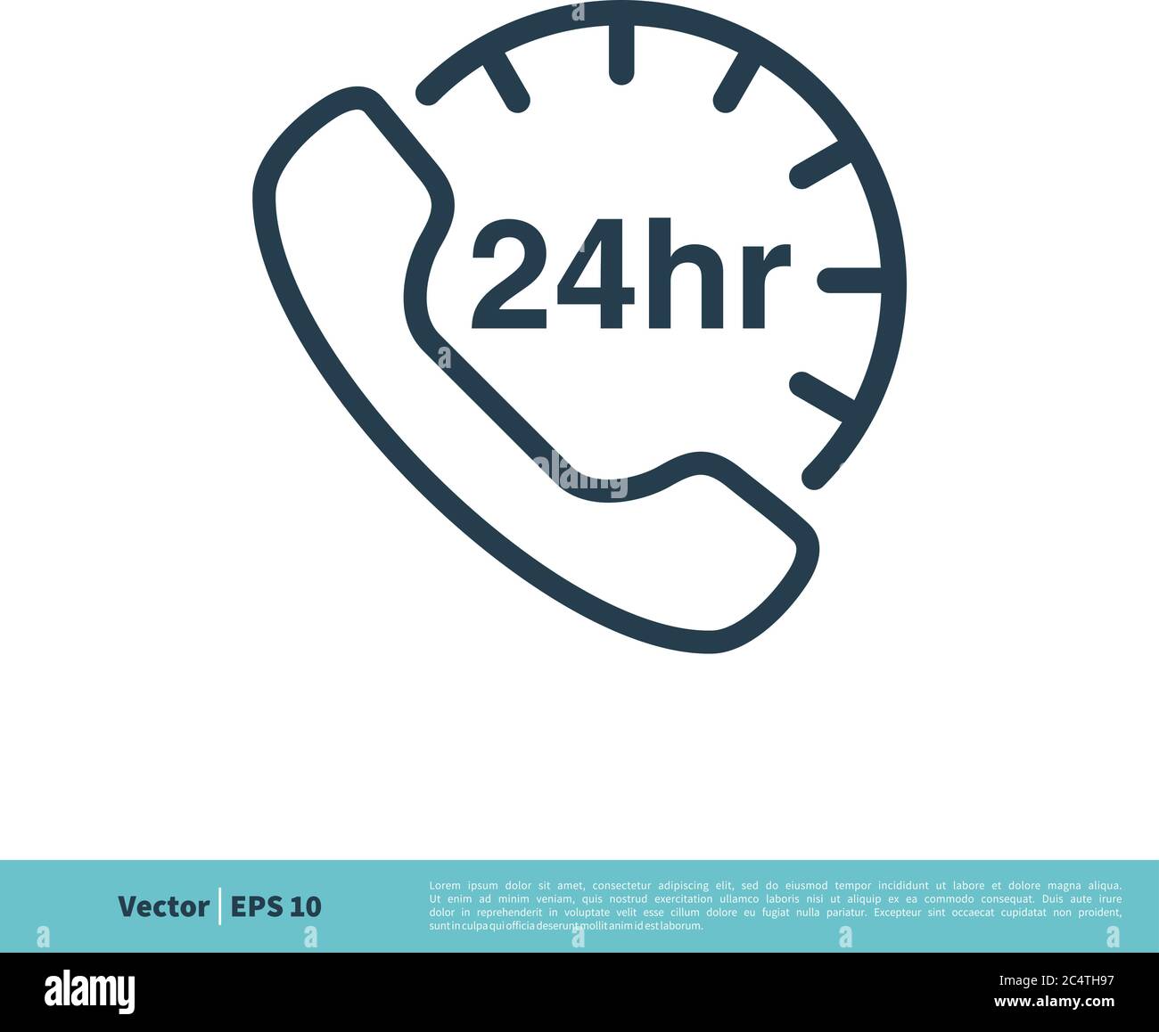 Call Center 24 Hours Assistance Icon Vector Logo Template Illustration ...