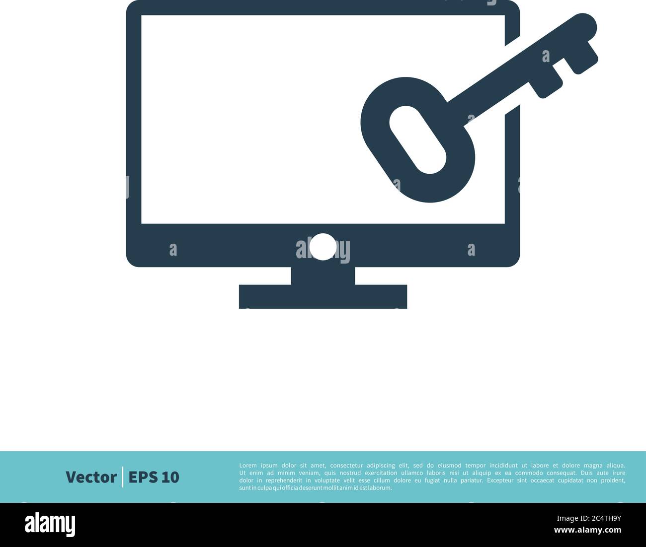 LCD Screen and Key Icon Vector Logo Template Illustration Design ...