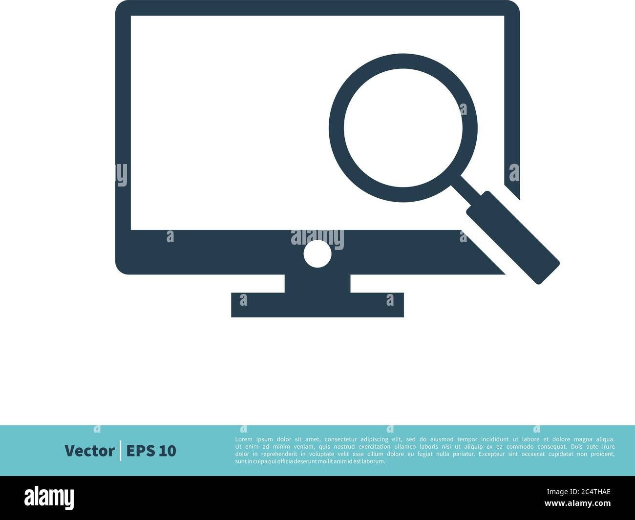 Screen and Magnifying Glass Icon Vector Logo Template Illustration ...
