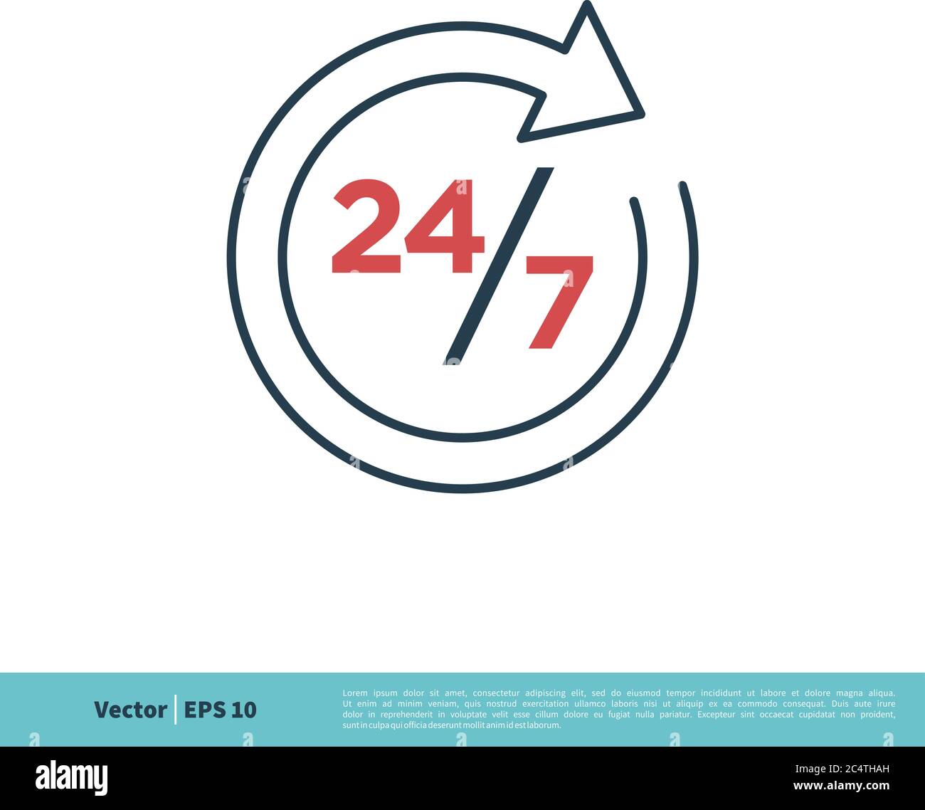 24 Hours Assistance Icon Vector Logo Template Illustration Design ...