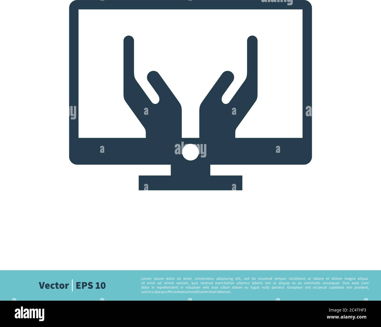 Hand and Screen Icon Vector Logo Template Illustration Design. Vector ...