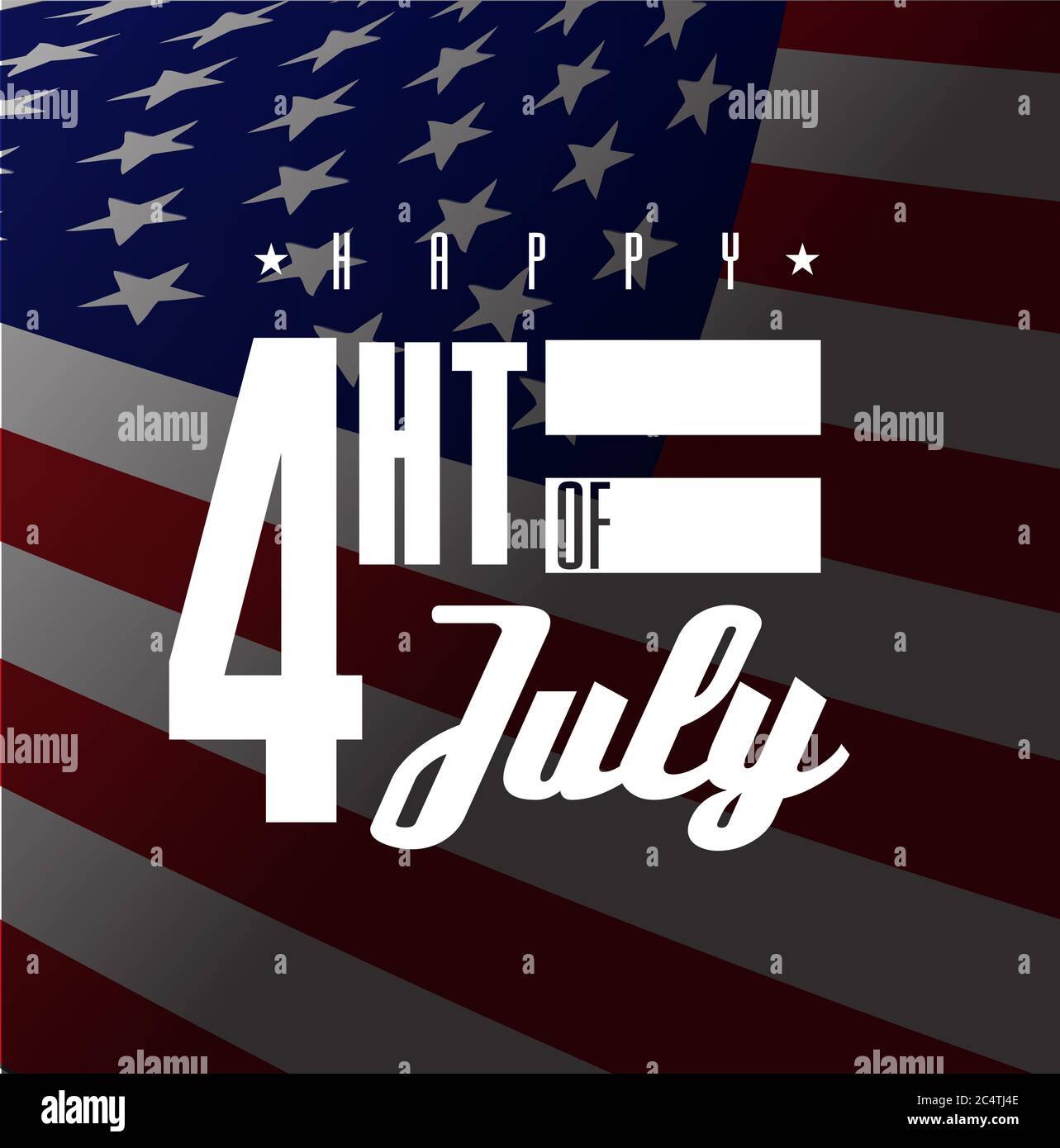 Happy Fourth of July. US national holiday sign isolated over a white ...