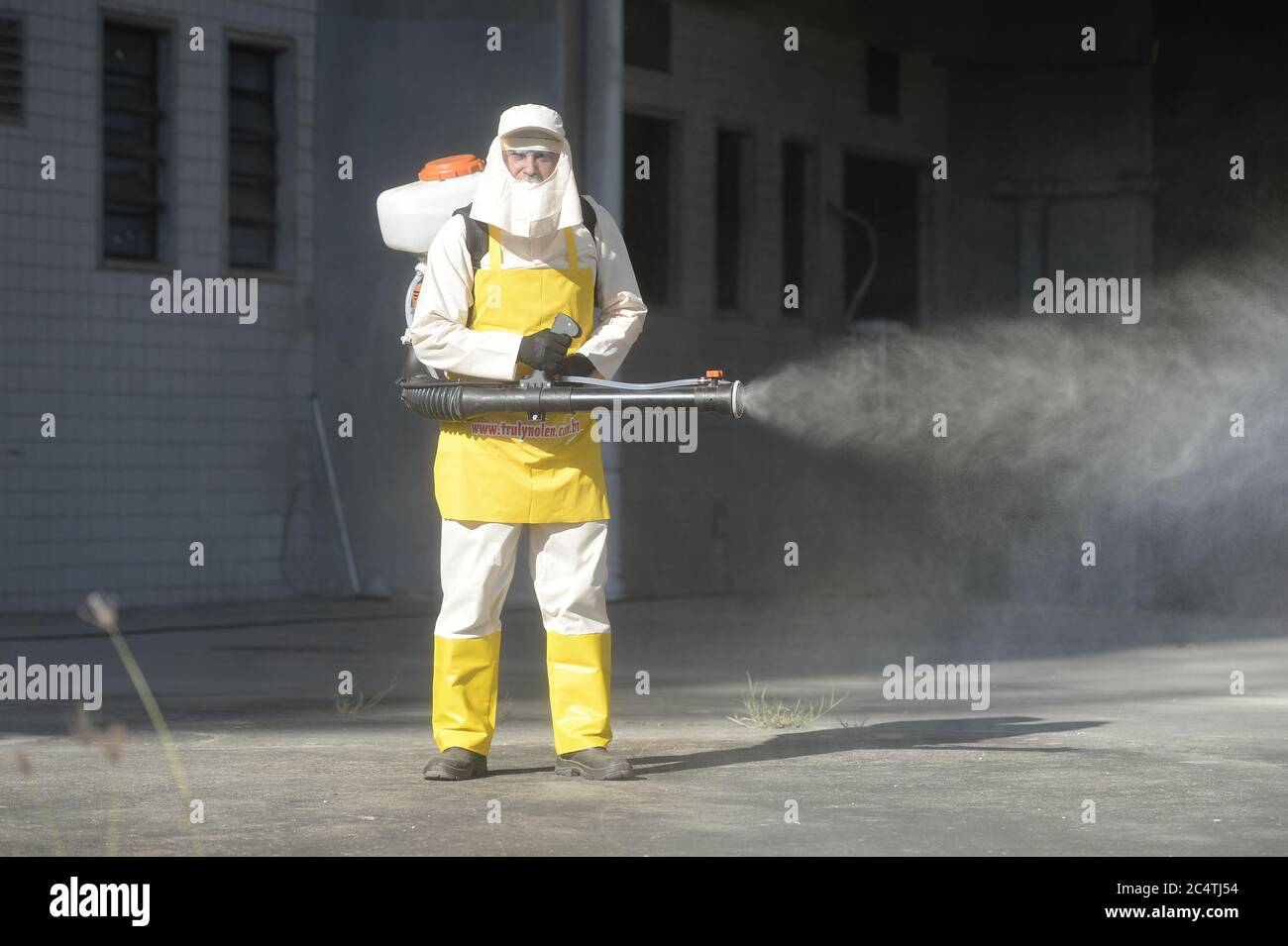 Cleaning in football stadiums, for the matches of the Carioca football ...