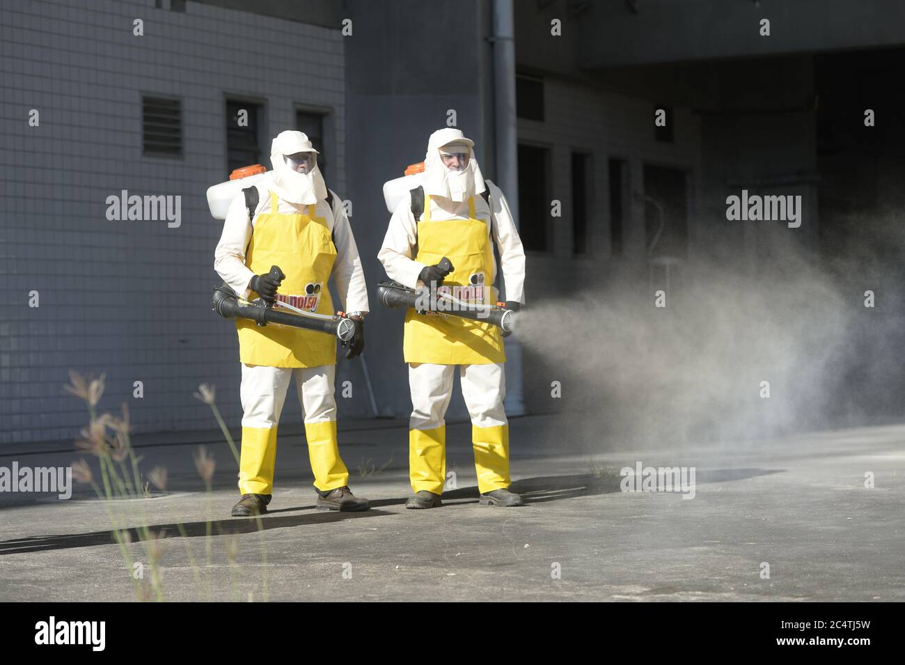 Cleaning in football stadiums, for the matches of the Carioca football ...