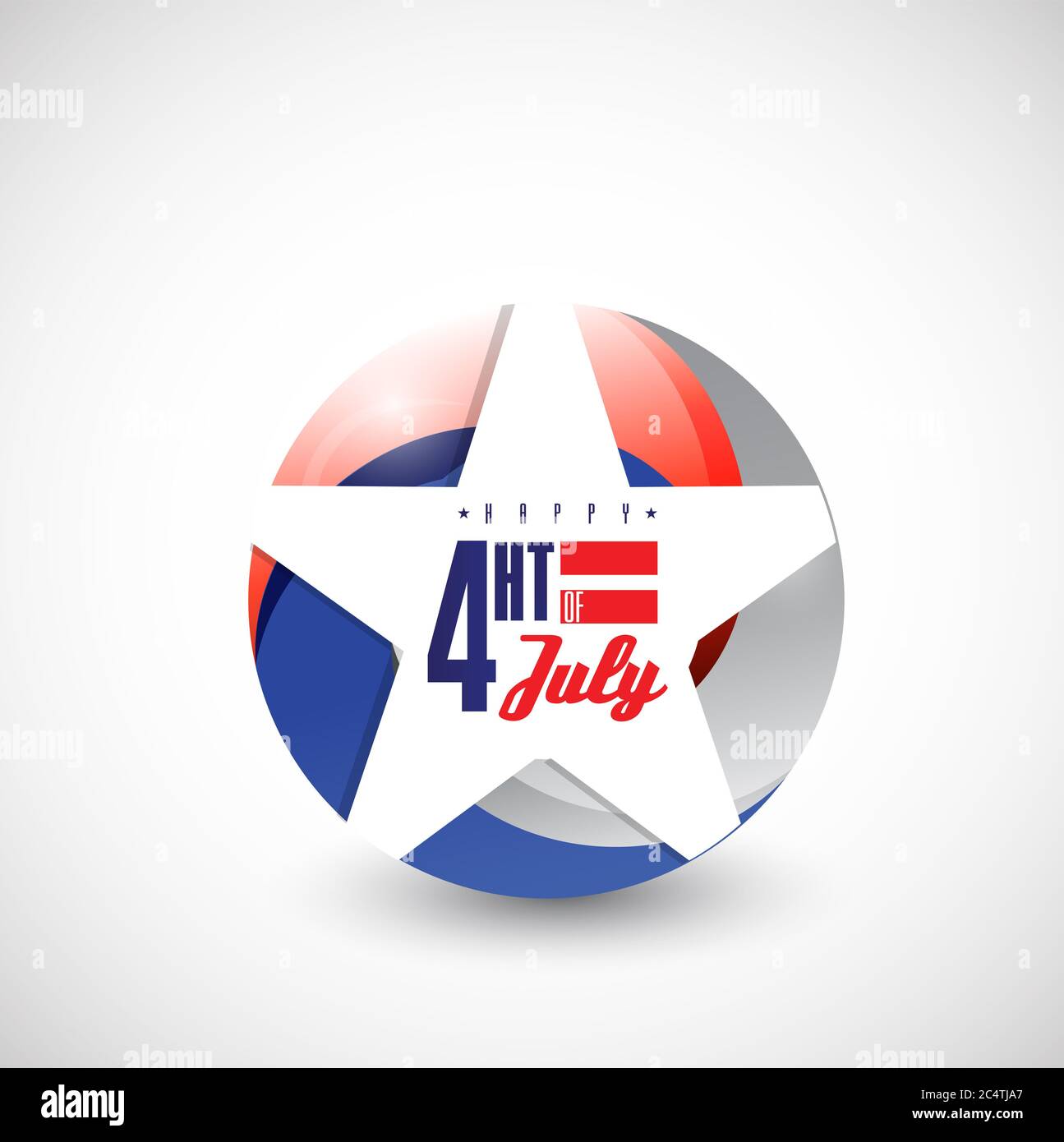 Happy Fourth of July. US national holiday sign isolated over a white ...