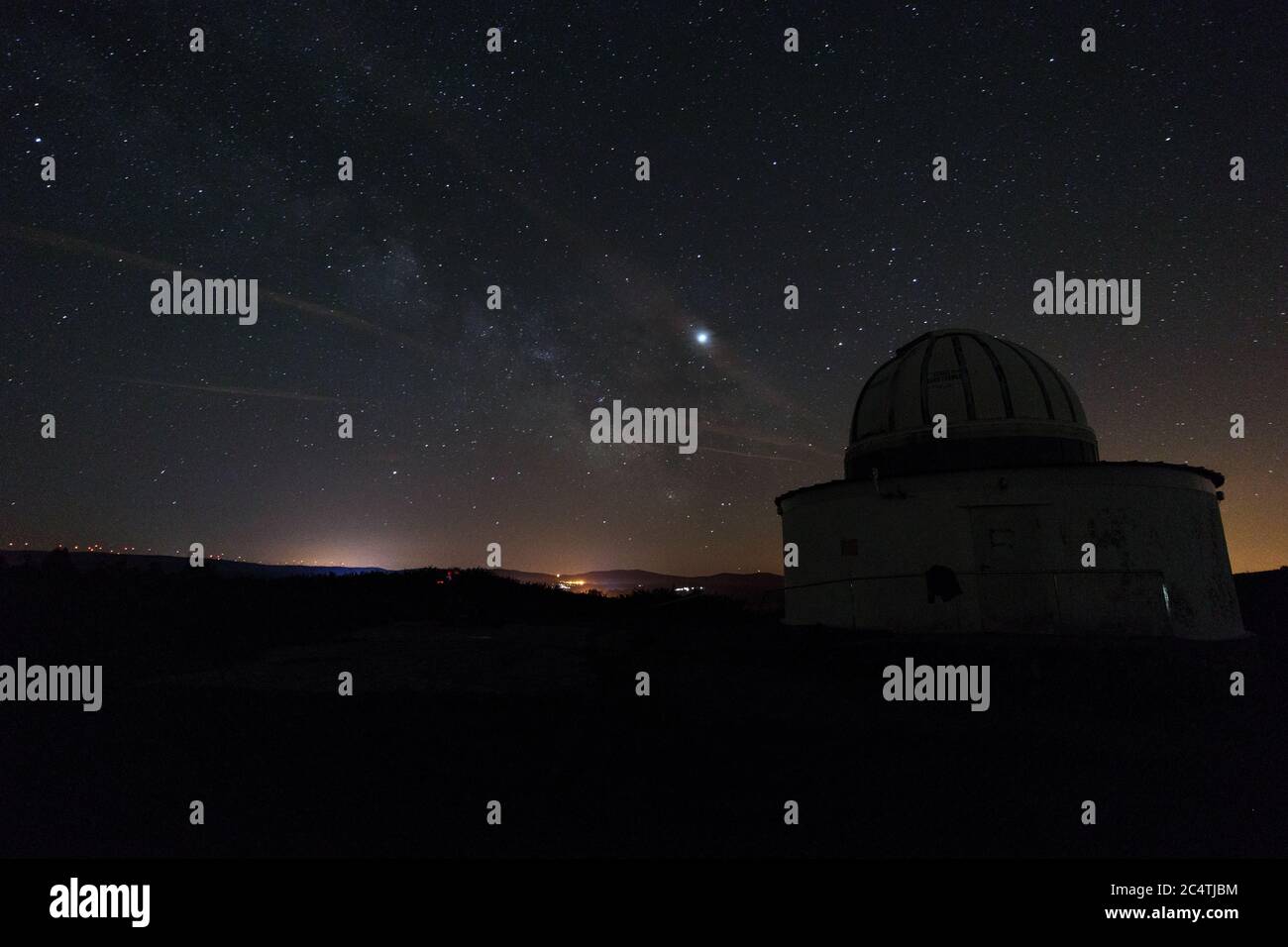Observatory shining under the sky with gleaming stars Stock Photo - Alamy