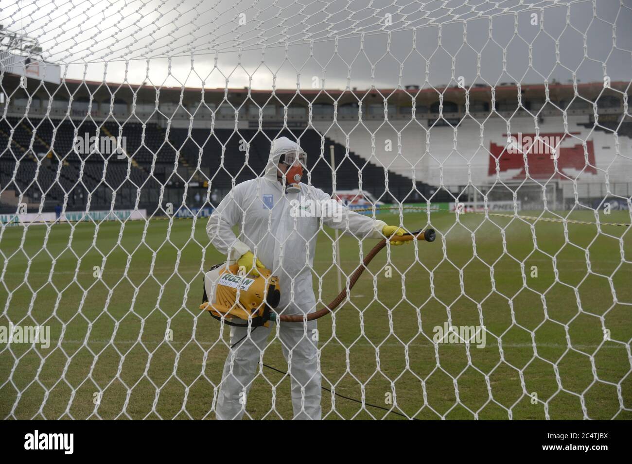Cleaning in football stadiums, for the matches of the Carioca football ...
