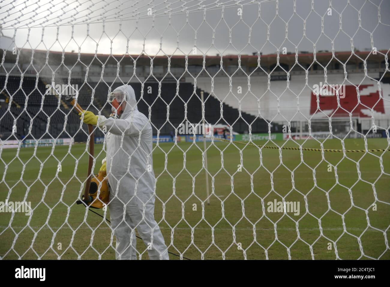 Cleaning in football stadiums, for the matches of the Carioca football ...