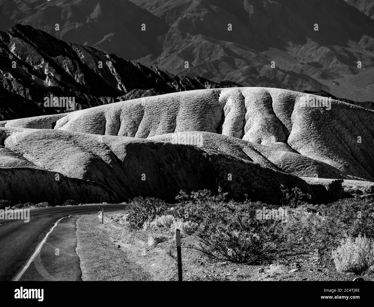Beautiful scenery route through Death Valley National Park in ...