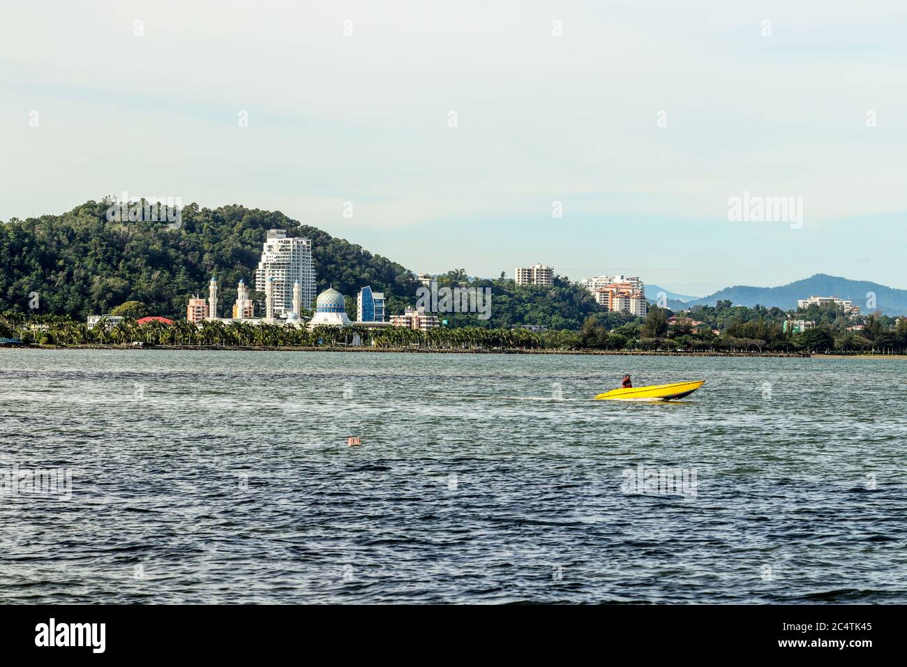 Kota kinabalu city mosque at likas bay hi-res stock photography and ...
