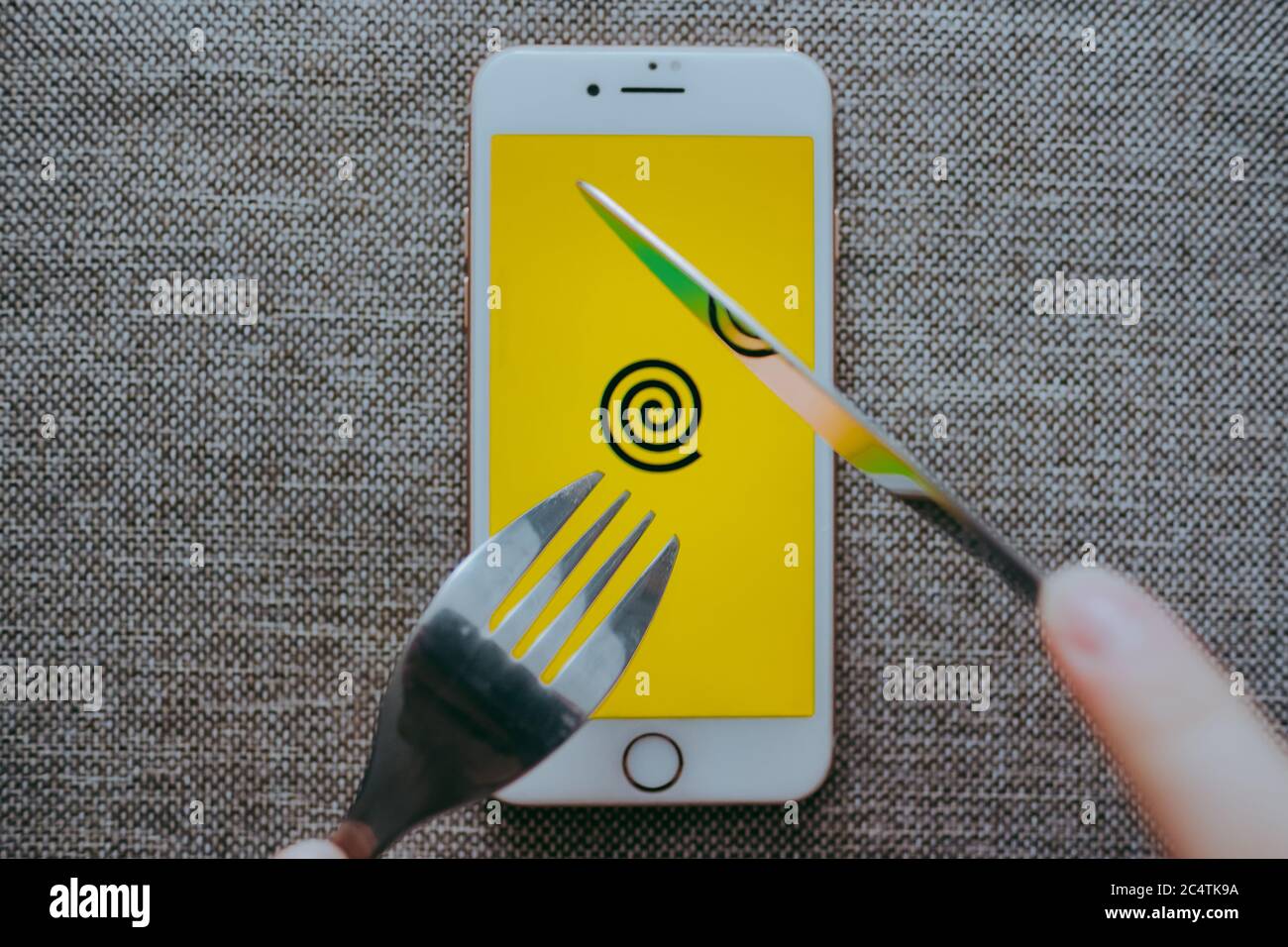 Yandex food app logo on the iphone screen Stock Photo - Alamy